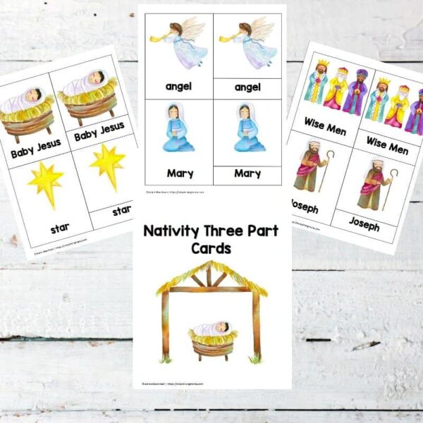 Nativity Three Part Cards - Simple Living Mama