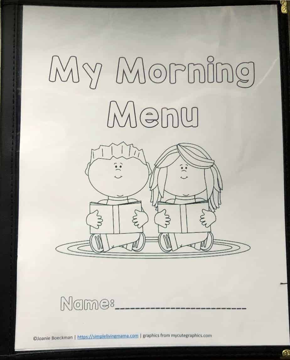 Preschool Morning Time Menu with FREE Printable Morning Time Cover ...