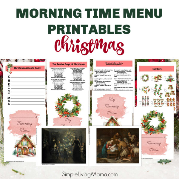 Morning Time Menu Printables - Winter - Simple Living Mama